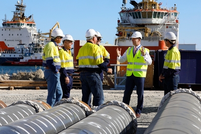 AMC1 Wharf Extension Ministerial Visit | Ertech